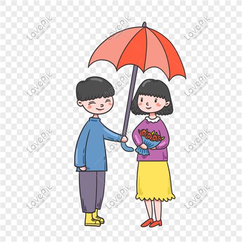 손으로 그린 만화 벡터 발렌타인 커플 Png 일러스트 무료 다운로드 Lovepik