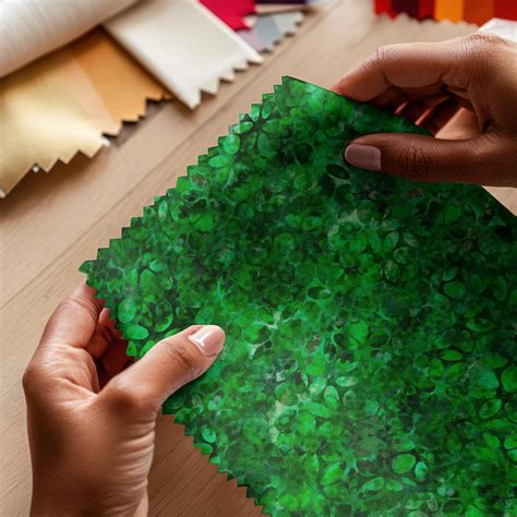 Green Cotton Quilting Fabric By Half Yard Watercolor Emerald Green