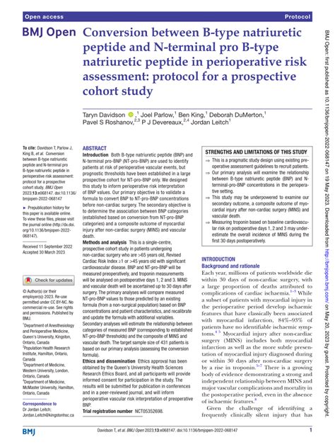 PDF Conversion Between B Type Natriuretic Peptide And N Terminal Pro B Type Natriuretic
