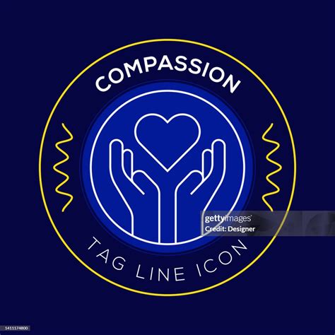 Compassion Circle Badge Modern Logo Vector Icon Design Line Style High