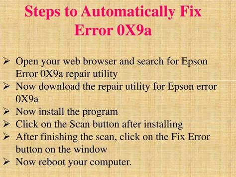 Ppt How To Fix Epson Printer Error Code 0x9a Powerpoint Presentation