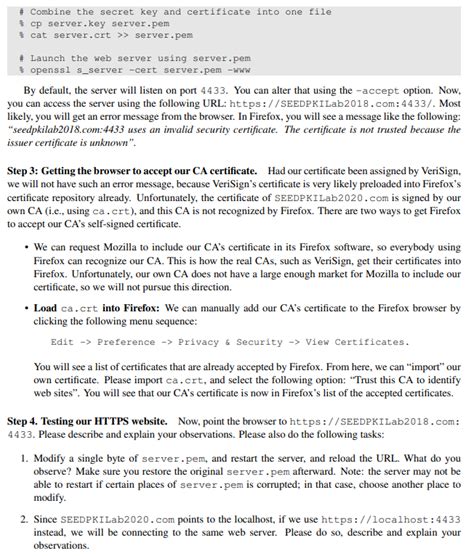 Solved Task Deploying Certificate In An HTTPS Web Chegg