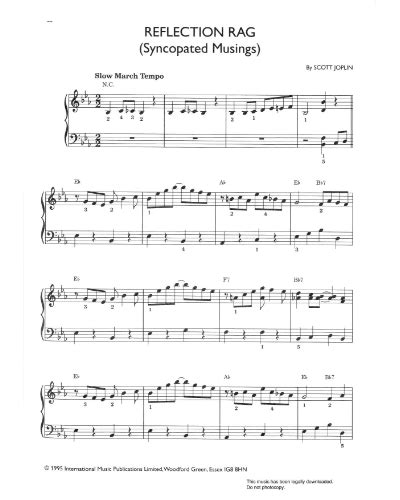 Reflection Rag Sheet Music By Scott Joplin Nkoda Free 7 Days Trial
