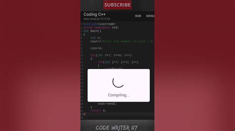 Cpp Pattern Program Tutorial 💯 Shorts Youtubeshorts Coding Codewriter07 Youtube