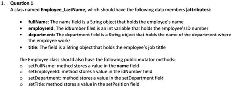 Solved A Draw A Uml Diagram Of The Class Be Sure To Include Notation