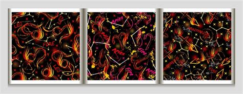 조디악 표지판 사자자리 양자리 궁수자리 별자리 텍스트 페인트 튄 자국 붓놀림 불의 연금술 삼각형 기호 패턴 스포츠 용품 지문