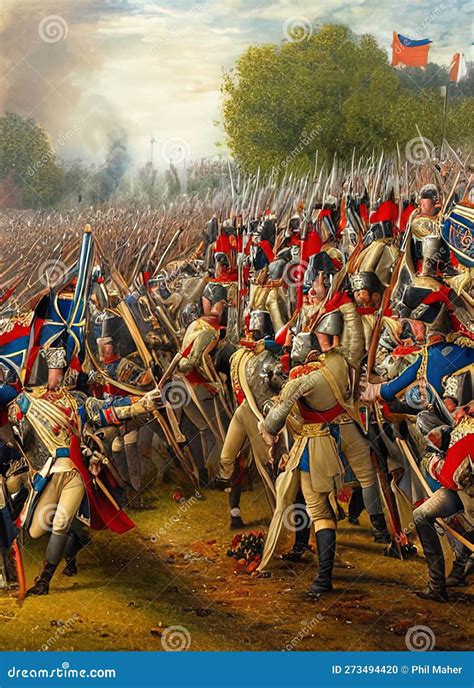 Napoleonic Wars Ca 1813 Fictional Battle Depiction Generative Ai