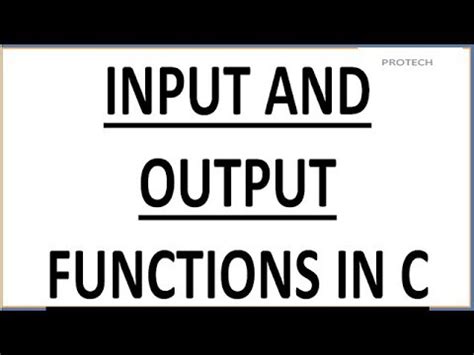 C INPUT AND OUTPUT FUNCTIONS HINDI Getchar Getche Getch Putchar And Puch YouTube