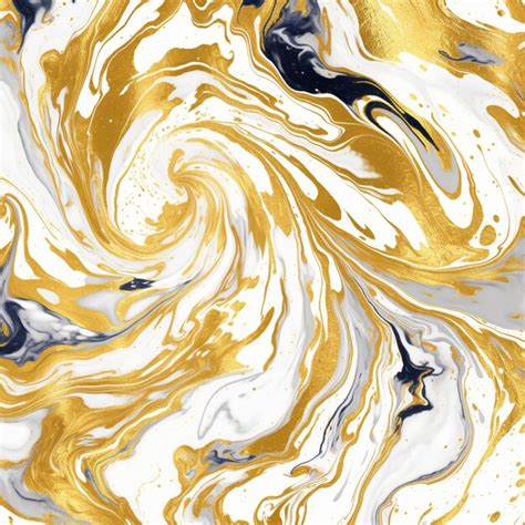 Marbled Background With Gold And White Swirls And A Black And White
