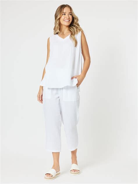 Byron Cotton Tank Top White Rc And Co