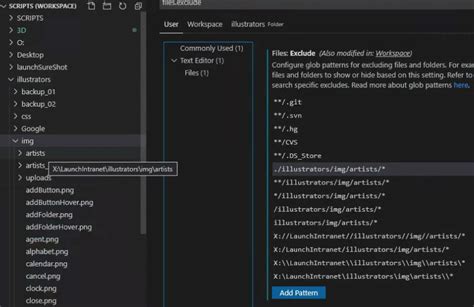 Userworkspace Filesexlude Cannot Exclude From Root Of Folder Added To Workspace · Issue