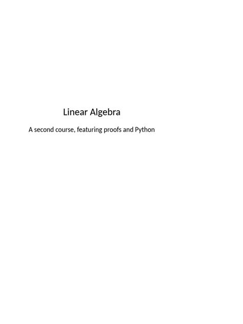 3410notes Linear Algebra Python Pdf Vector Space Linear Subspace