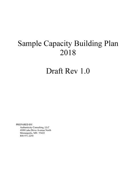 Sample Capacity Building Plan Sample Capacity Building Plan 2018