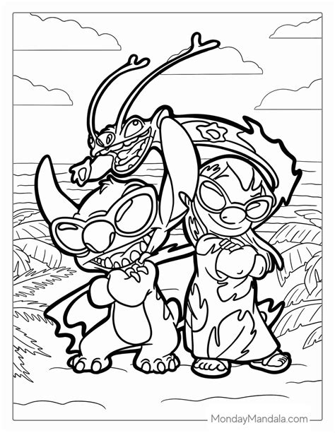 Coloring Page Of Lilo And Stitch All For One