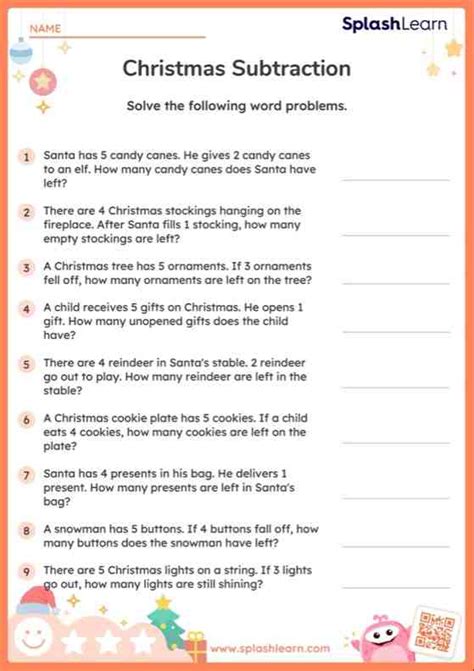 Subtraction Word Problems Worksheets Free And Printable Splashlearn