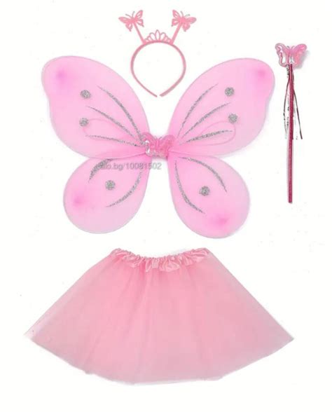 Led Детски карнавален комплект за момиче с крила на пеперуда с дистанционно Други детски