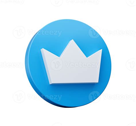 Crown Icon 3d Isolated Blue Round Shape Web Design Notification Icon 3d Illustration 17395142 Png