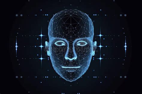 Network Forming Ai Human Face Technology And Robotics Concept Stock Illustration Illustration
