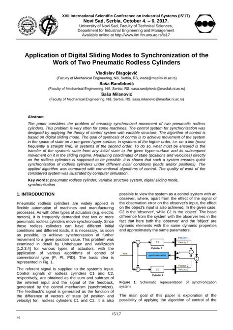 Pdf Application Of Digital Sliding Modes To Synchronization Of