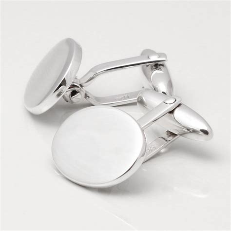 Sterling Silver Oval Cufflinks By Badger And Brown The Cufflink