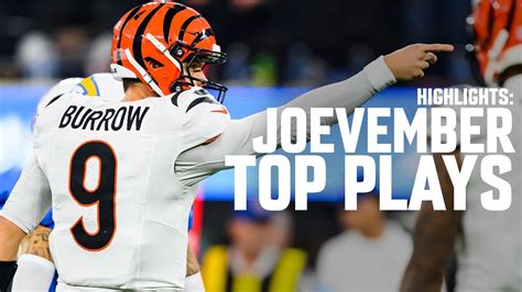 Joe Burrows Top Plays Of November Highlights Youtube