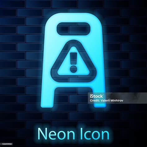 빛나는 네온 젖은 바닥과 벽돌 벽 배경에 고립 진행 아이콘청소 청소 서비스 개념입니다 벡터 일러스트레이션 경계 표지에 대한 스톡 벡터 아트 및 기타 이미지 Istock