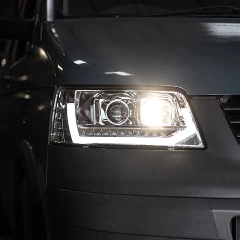 VW T5 V2 LED DRL Sequential Indicator Headlights CHROME 2x BULB UPGRADES EUR 480 20