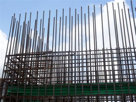 Steel Reinforcement Bar And Timber Formworks At The Construction Site