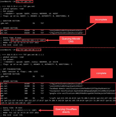 Mikrotik Routeros 6496 Strange Issue When Requesting Txt Records From