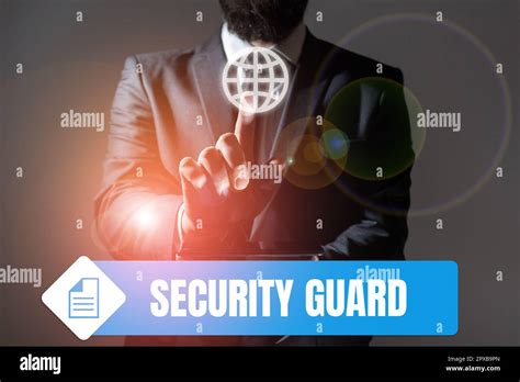 Hand Writing Sign Security Guard Business Idea Tools Used To Manage