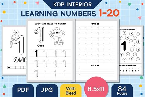 Numbers 1 20 Workbook Numbers Tracing Gráfico Por Emery Digital