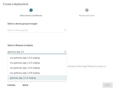 The Select A Release To Deploy Dropdown Doesnt Show A Full List Of Artefacts In The Create A