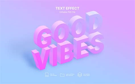 Premium PSD Good Vibes Text Effect