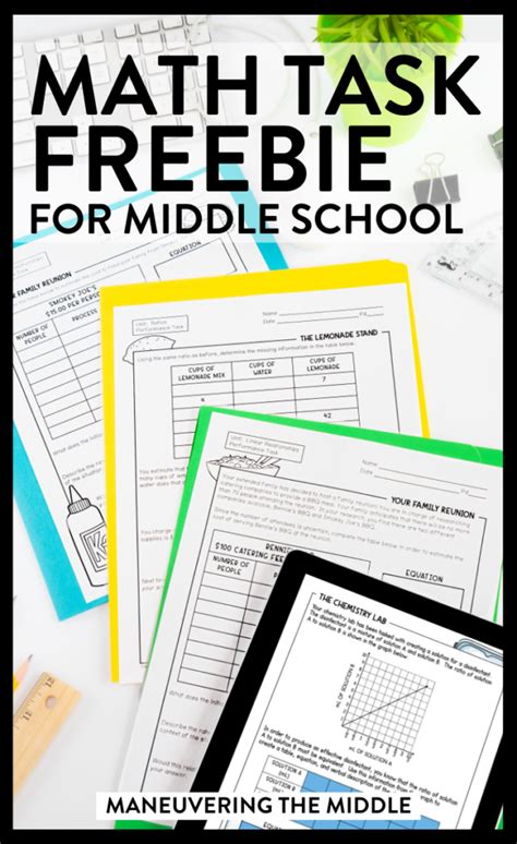 Free Math Performance Tasks For Middle School Maneuvering The Middle