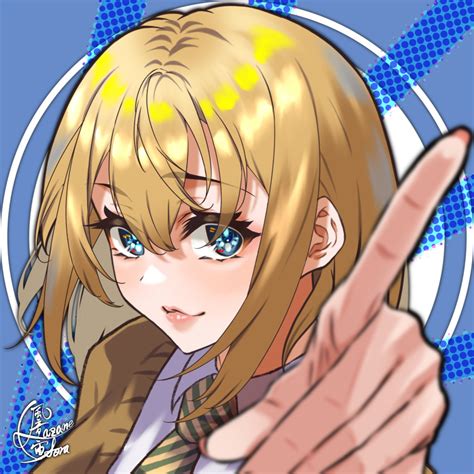 Safebooru 1girl Blue Background Blue Eyes Brown Hair Dotted