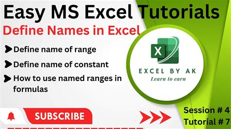 Define Names In Excel Define Constant In Excels How To Use Named