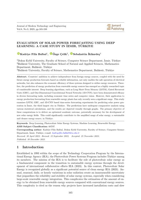 Pdf Evaluation Of Solar Power Forecasting Using Deep Learning A Case