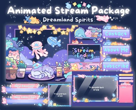 Celestial Animated Stream Overlay For Twitch Cozy Twitch Overlay Package Vtuber Assets Pngtuber