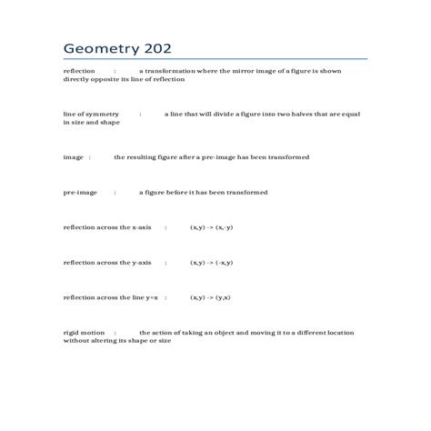 Reflection Transformation Where The Mirror Image Figure Shown D