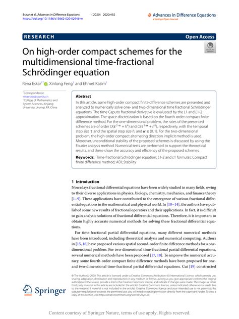 Pdf On High Order Compact Schemes For The Multidimensional Time
