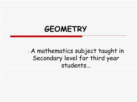 PPT GEOMETRY PowerPoint Presentation Free Download ID
