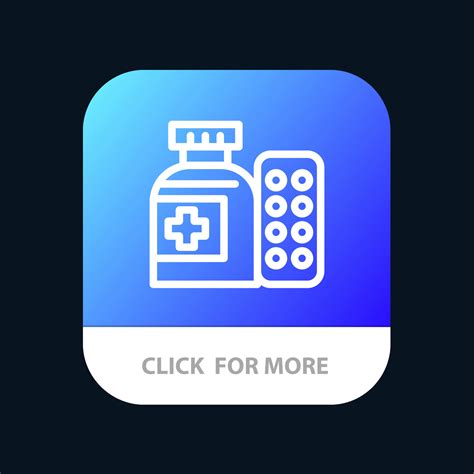 Medical Medicine Pills Hospital Mobile App Button Android And Ios Line Version 18009732 Vector
