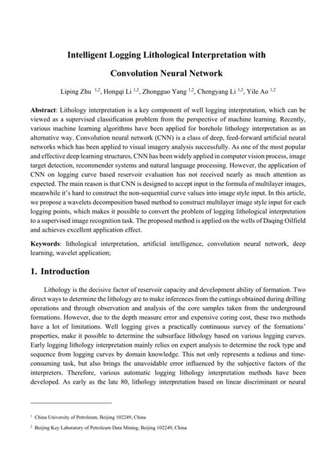 Pdf Intelligent Logging Lithological Interpretation With Convolution