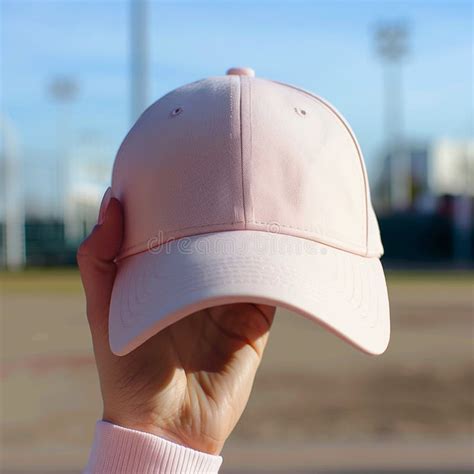 Mockup Cap Mockup Light Pink Baseball Hat Mockup Hand Holding Female
