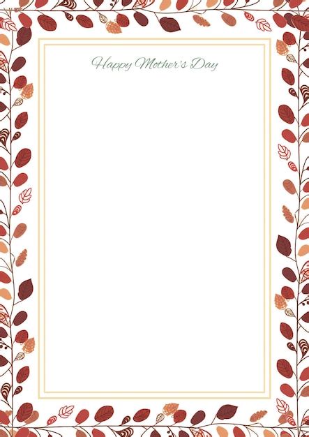 Um Cartão De Feliz Dia Das Mães Com Uma Borda Floral Foto Premium
