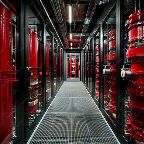 A Visual Of A Fire Suppression System In A Data Center Protecting