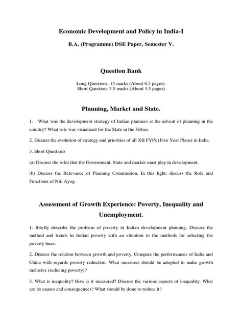 edp question bank vth sem part 1 pdf economic growth employment