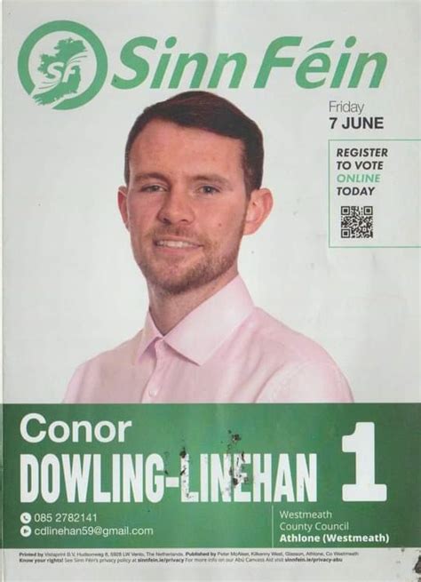 Leaflet From Conor Dowling Linehan Sinn Féin Athlone 2024 Local