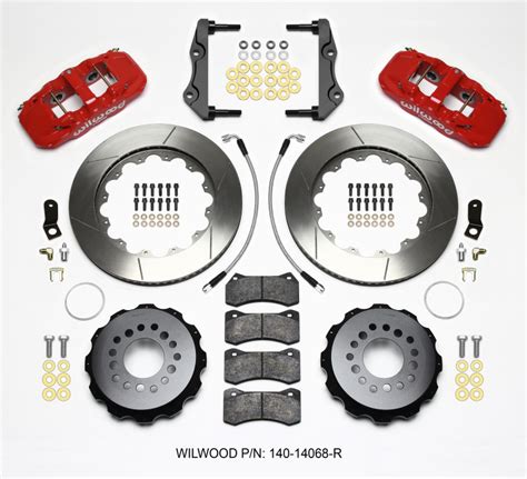 Wilwood Aero4 Rear Kit 1425in Red 2014 Up Challenger Wlines 5 Star