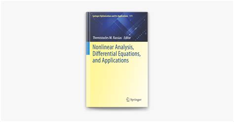 ‎nonlinear Analysis Differential Equations And Applications By Themistocles M Rassias Ebook